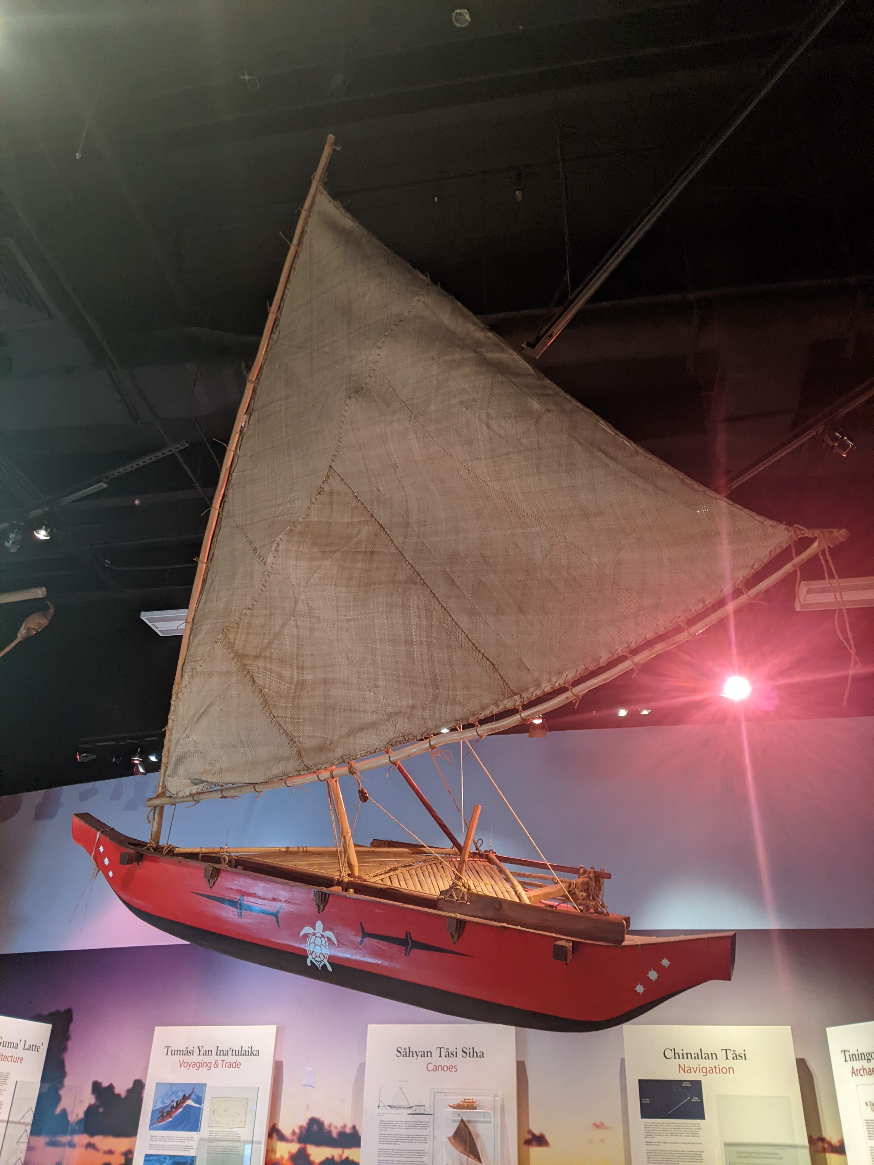 Ancient CHamorus sailed canoes such as the sakman