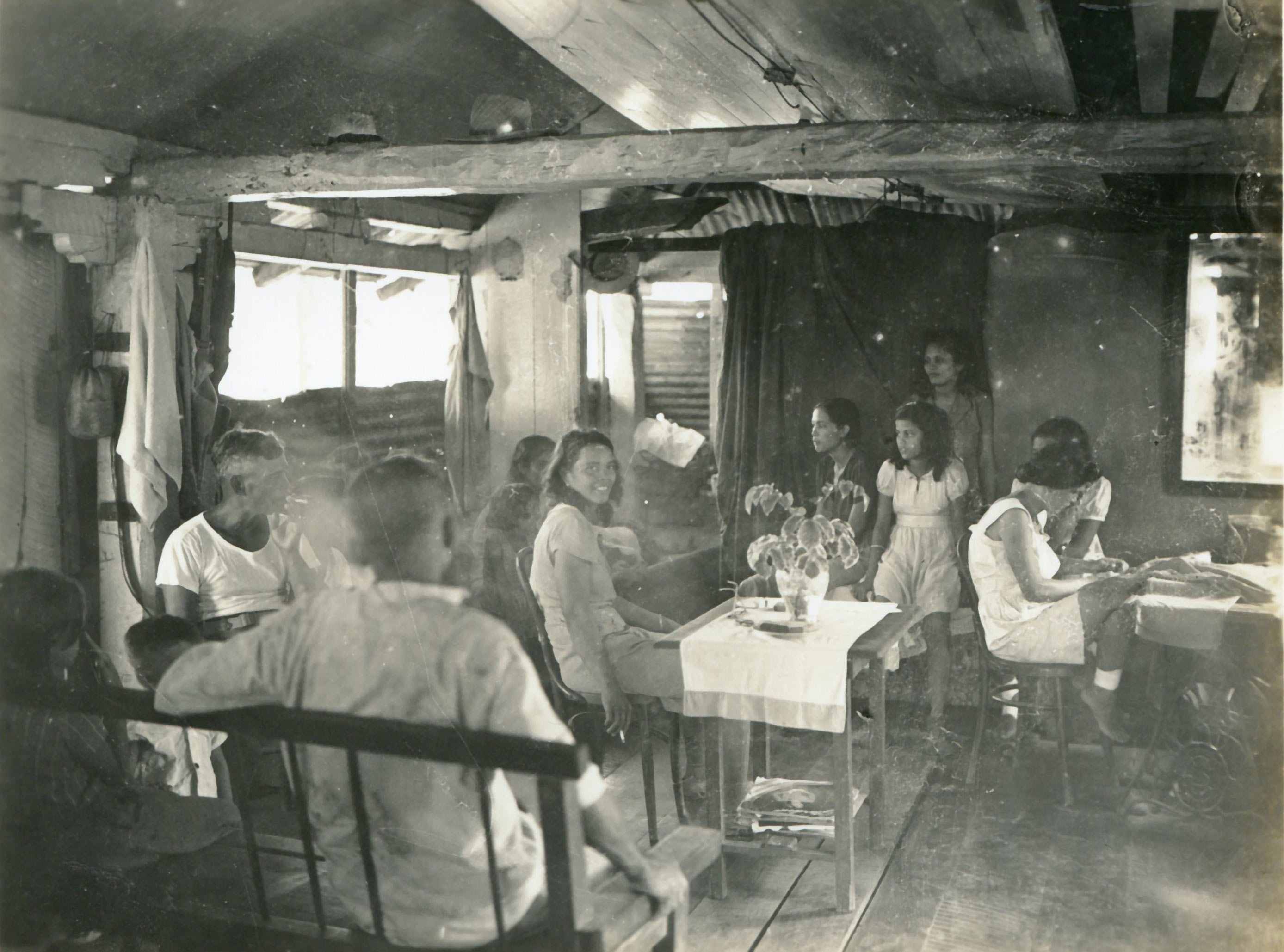 CHamoru family in their home post-World War II years on Guam